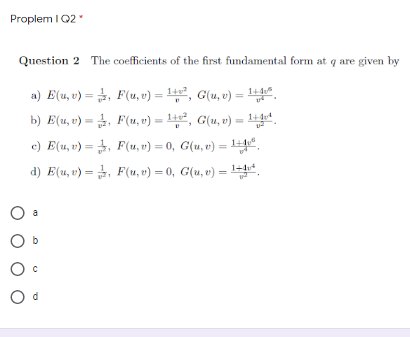 Solved Problem I We consider a parametrization of a regular | Chegg.com