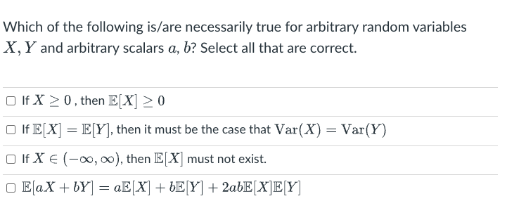 Solved Which of the following is/are necessarily true for | Chegg.com