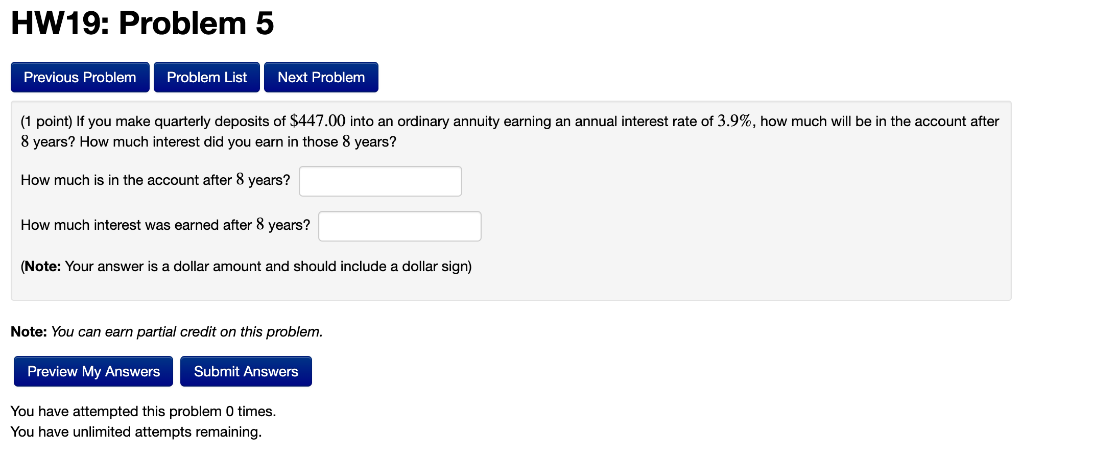 Solved HW19: Problem 5 Previous Problem Problem List Next | Chegg.com