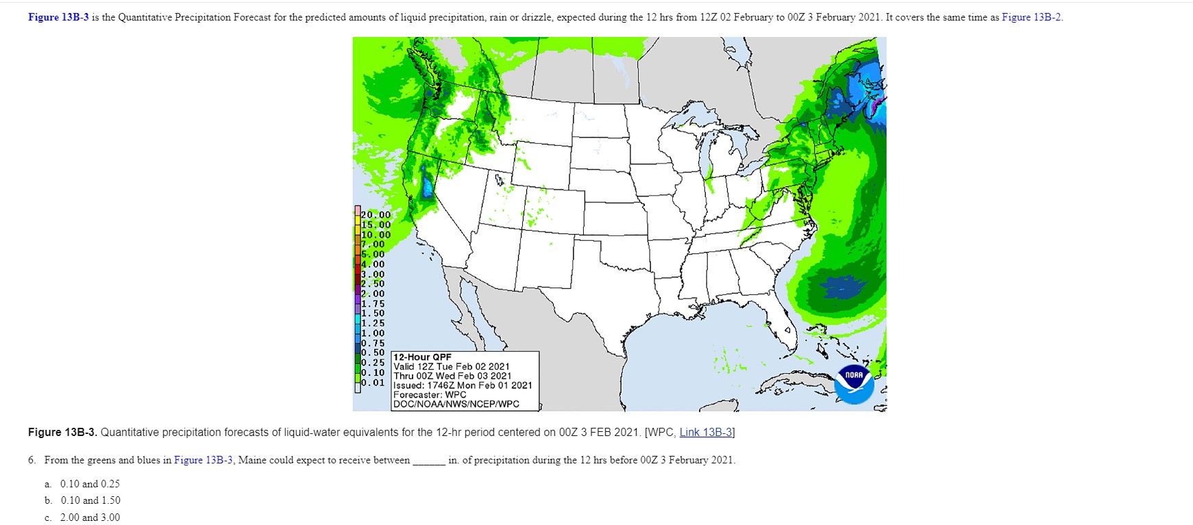 Solved Figure 13B-3. Quantitative precipitation forecasts of | Chegg.com