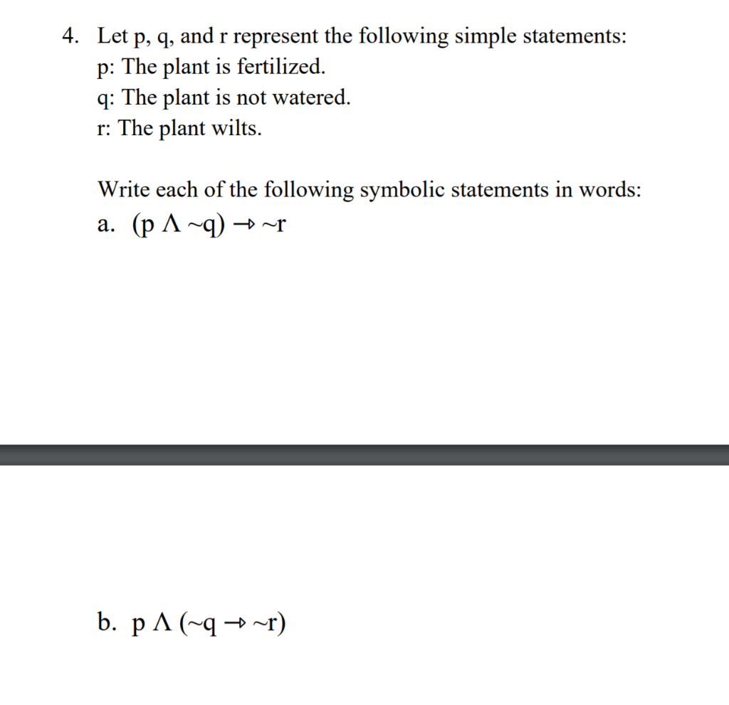 Solved 4. Let p, q, and r represent the following simple | Chegg.com