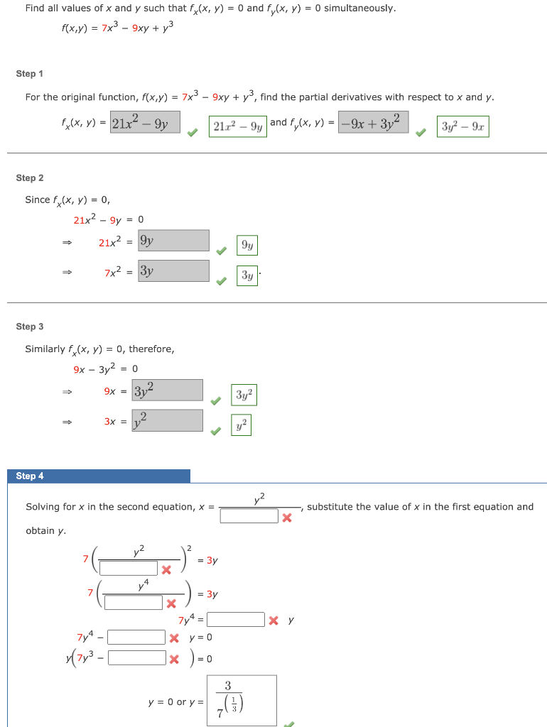 Solved Find All Values Of X And Y Such That Fx X Y 0 And