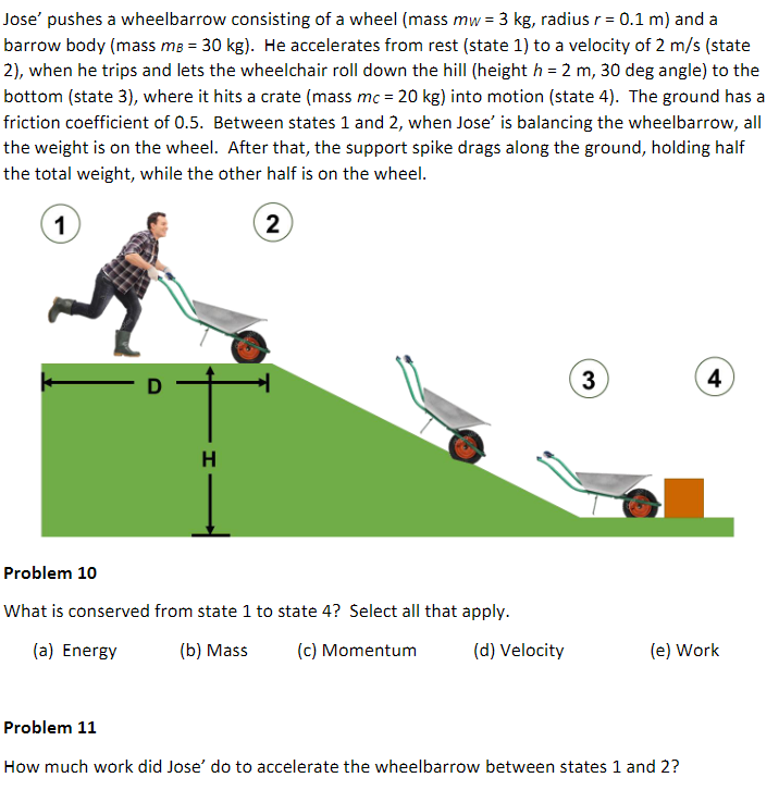 [Solved]: Need 11-16 Jose' pushes a wheelbarrow consi