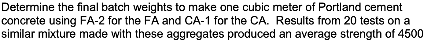 Mix specification: 1" Nominal maximum aggregate size | Chegg.com