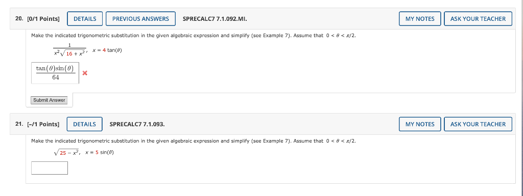 Solved 20. 0/1 Points] DETAILS PREVIOUS ANSWERS SPRECALC7 | Chegg.com