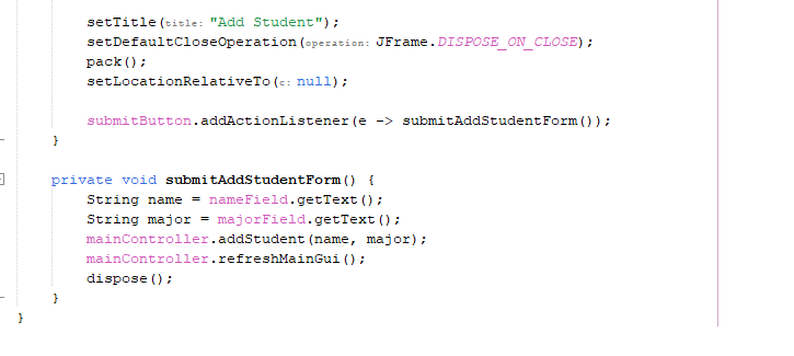 Solved I have a code about student list + major, it's about | Chegg.com