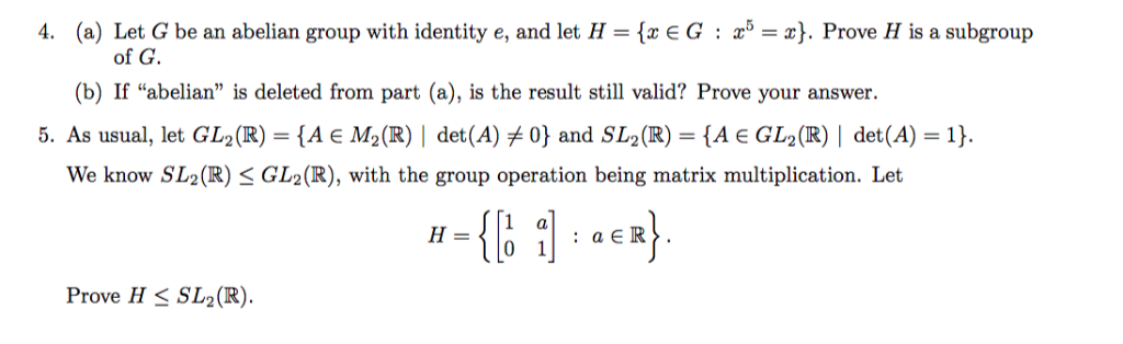 Solved 4. (a) Let G be an abelian group with identity e, and | Chegg.com