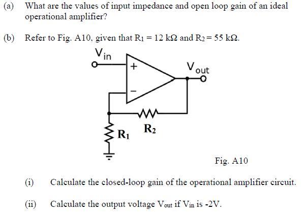Solved (a) What are the values of input impedance and open | Chegg.com