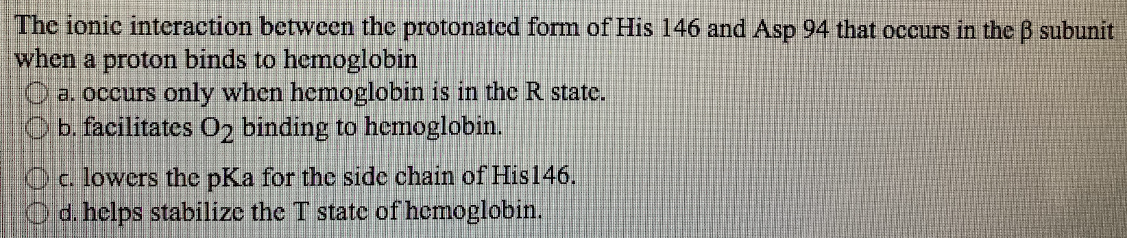 Solved The P50 values for the first and fourth subunits of | Chegg.com