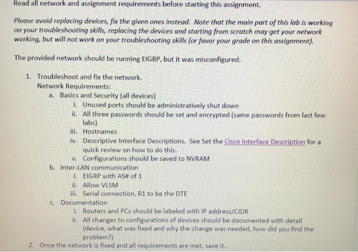 Troubleshooting EIGRP and OSPF Objective The overall | Chegg.com