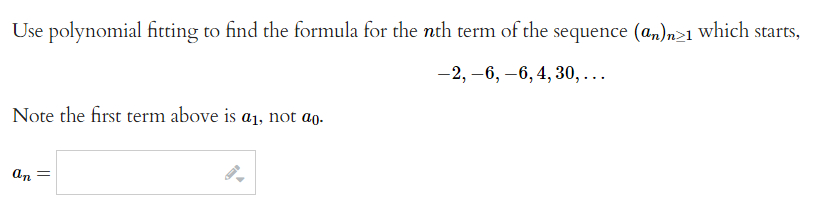 Solved Use polynomial fitting to find the formula for the | Chegg.com