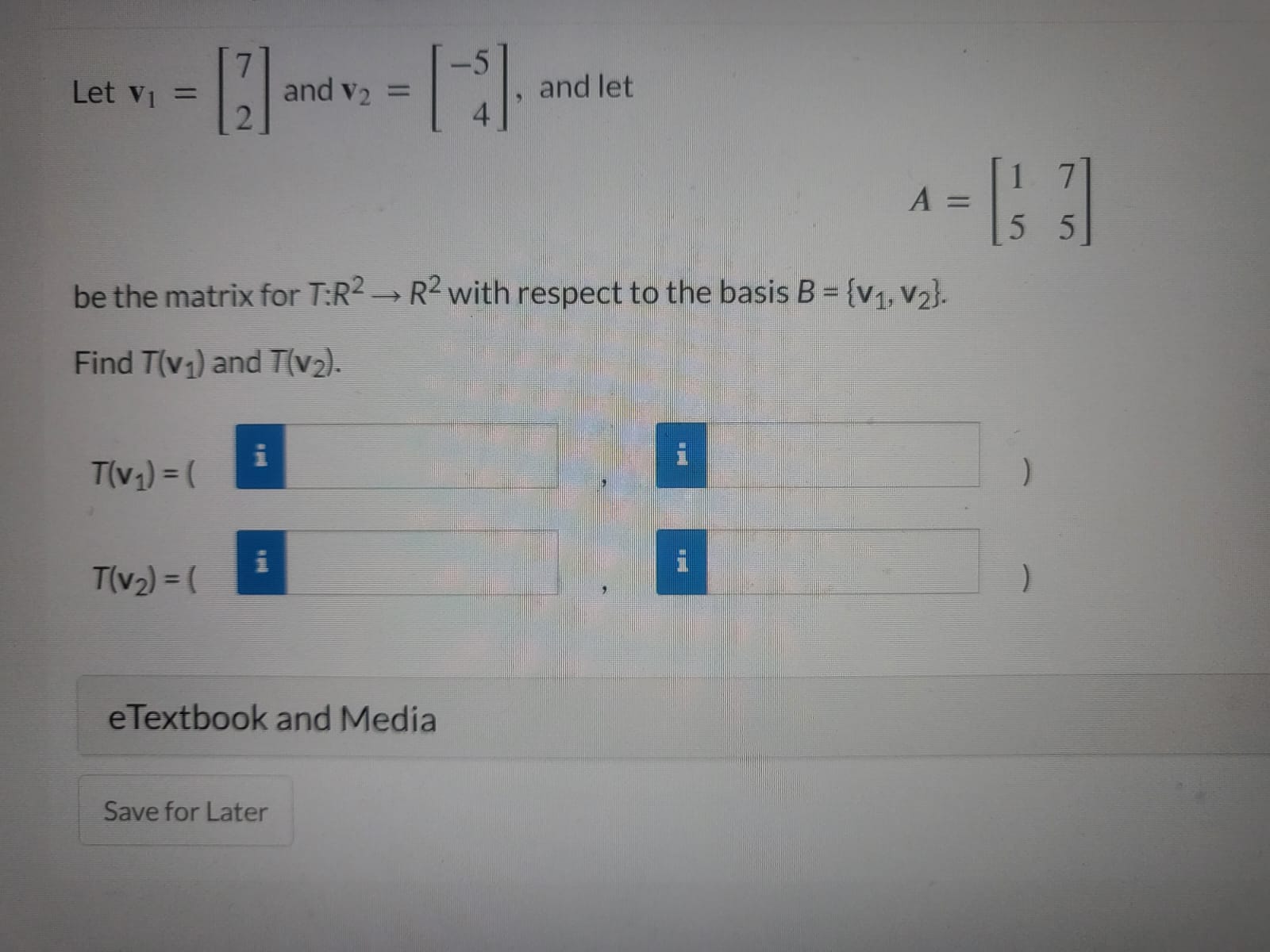Solved Let \\( \\mathbf{v}_{1}=\\left[\\begin{array}{l}7 | Chegg.com