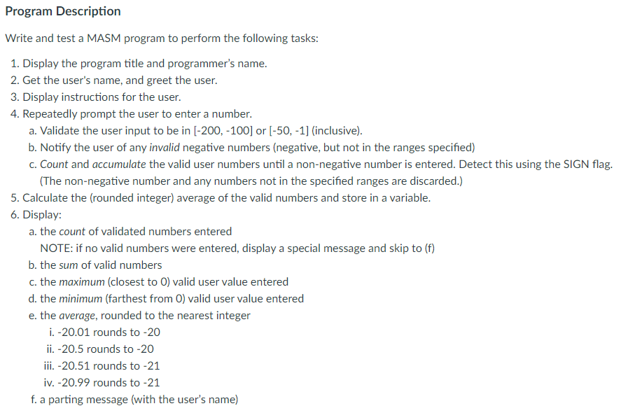 Solved Program Description Write and test a MASM program to | Chegg.com Solved Program Description Write and test a MASM program to | Chegg.com