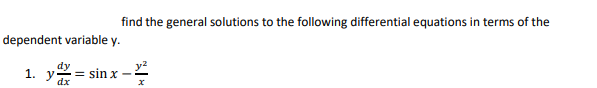 Solved find the general solutions to the following | Chegg.com