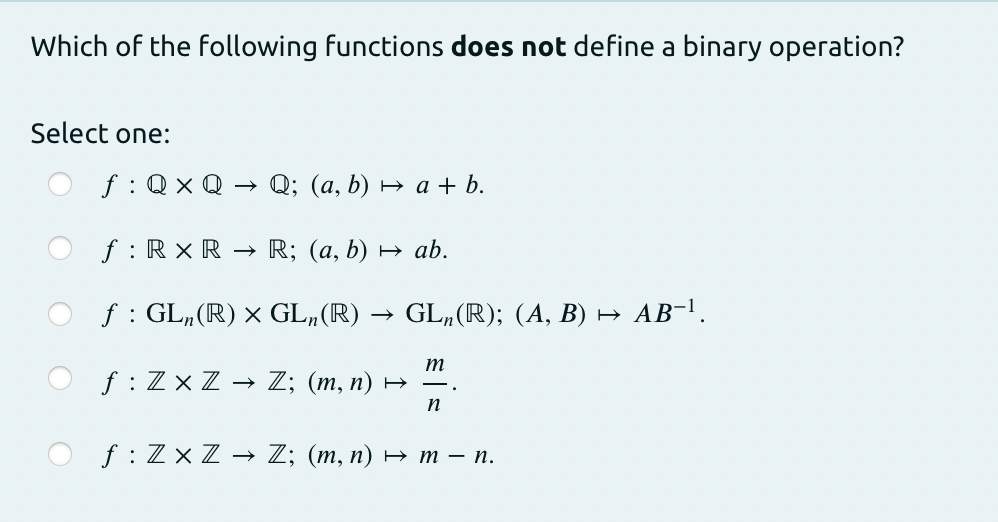 Solved Which of the following functions does not define a | Chegg.com