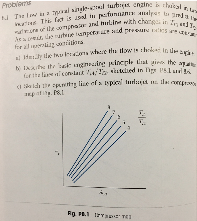8.1 The flow in a typical single-spool turbojet | Chegg.com