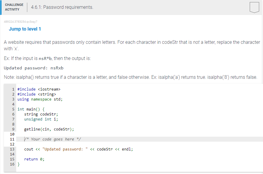 Solved Jump to level 1A website requires that passwords only | Chegg.com
