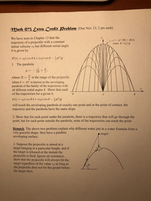 Solved math 073 Extra Credit Problem (Due Nov 13; 2 pts | Chegg.com