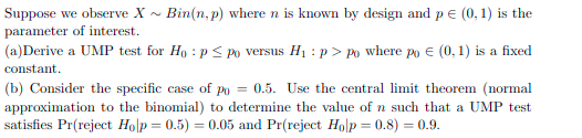 Solved Suppose we observe X∼Bin(n,p) where n is known by | Chegg.com
