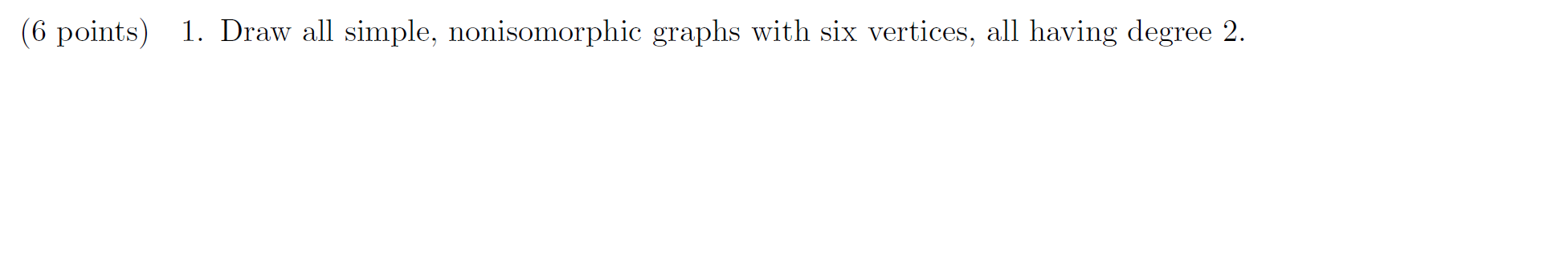 Solved (6 points) 1. Draw all simple, nonisomorphic graphs | Chegg.com