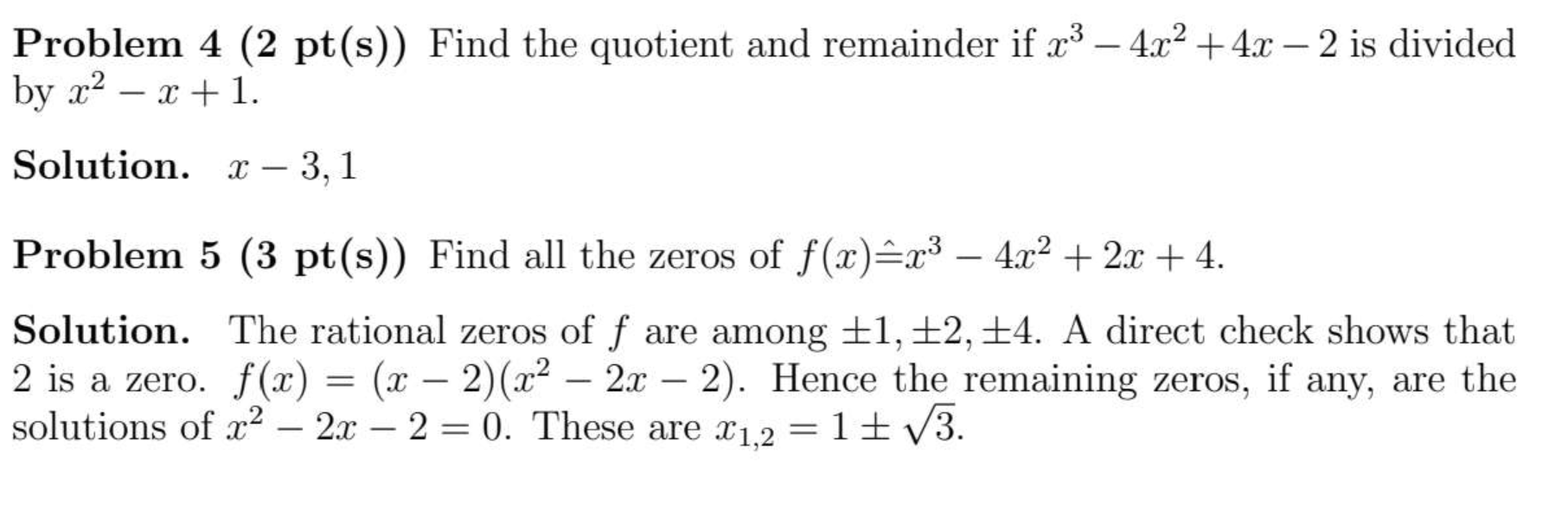 Solved What are the steps to the solutions?Problem 4(2pt(s)) | Chegg.com