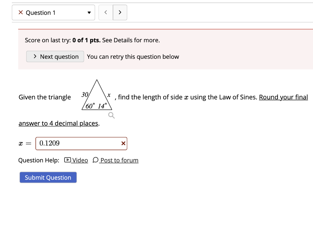 Solved X Question 1 Score on last try: 0 of 1 pts. See | Chegg.com