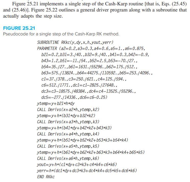 Computer Application of an Adaptive Fourth-Order RK | Chegg.com