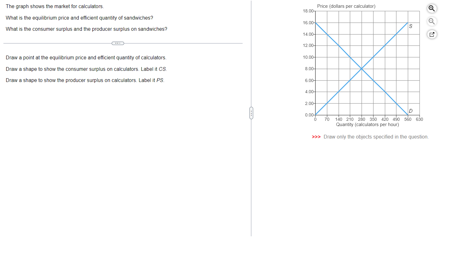 Solved The graph shows the market for calculators. What is | Chegg.com