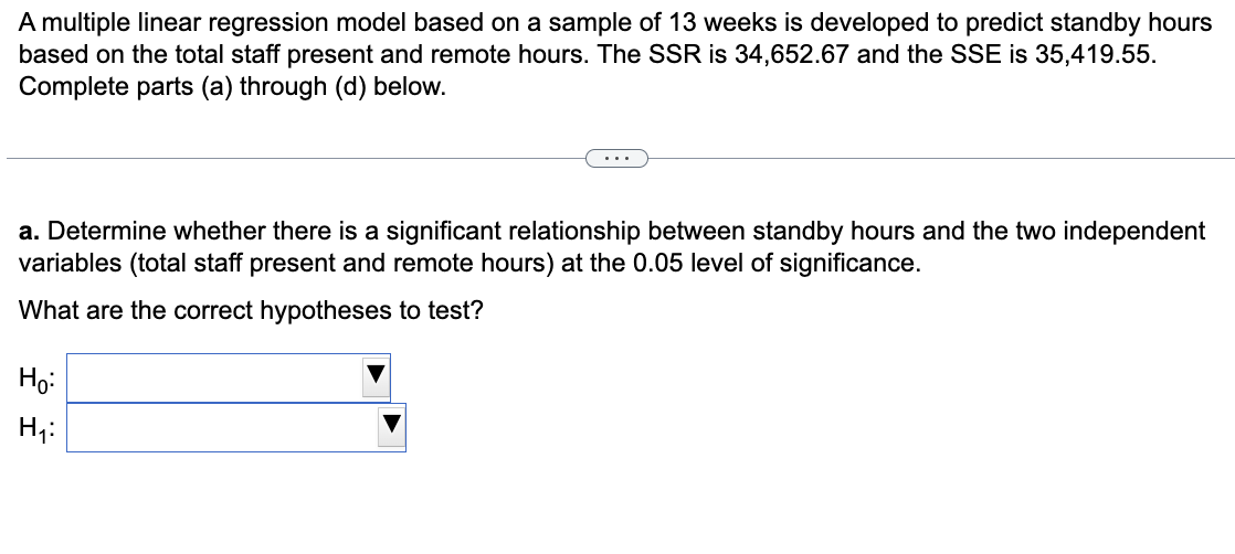 Solved A multiple linear regression model based on a sample | Chegg.com