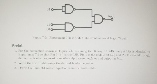 Solved Vout b1 Figure 7.6: Experiment 7.2: NAND Gate | Chegg.com