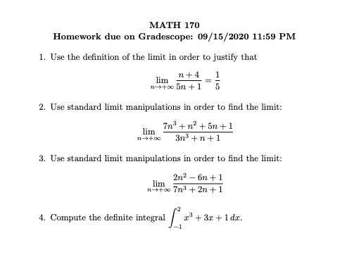Solved 2. Use standard limit manipulations in order to find | Chegg.com