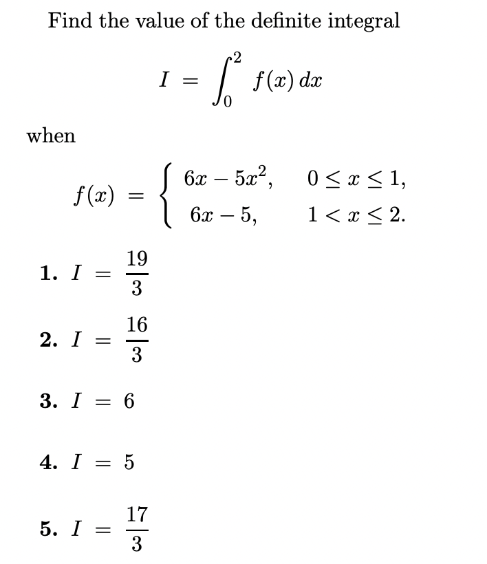 Solved Find the value of the definite | Chegg.com