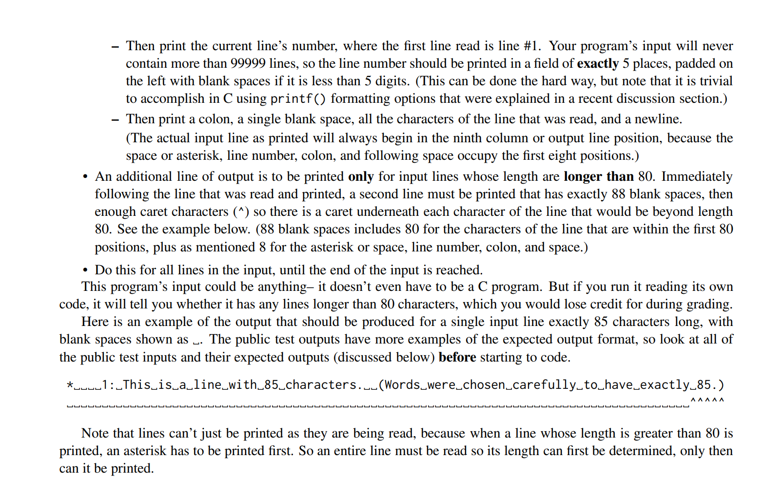 Solved 2.1 The line length check program lengthwarning.c | Chegg.com