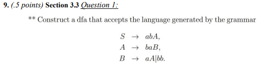 Solved ** Construct a dfa that accepts the language | Chegg.com