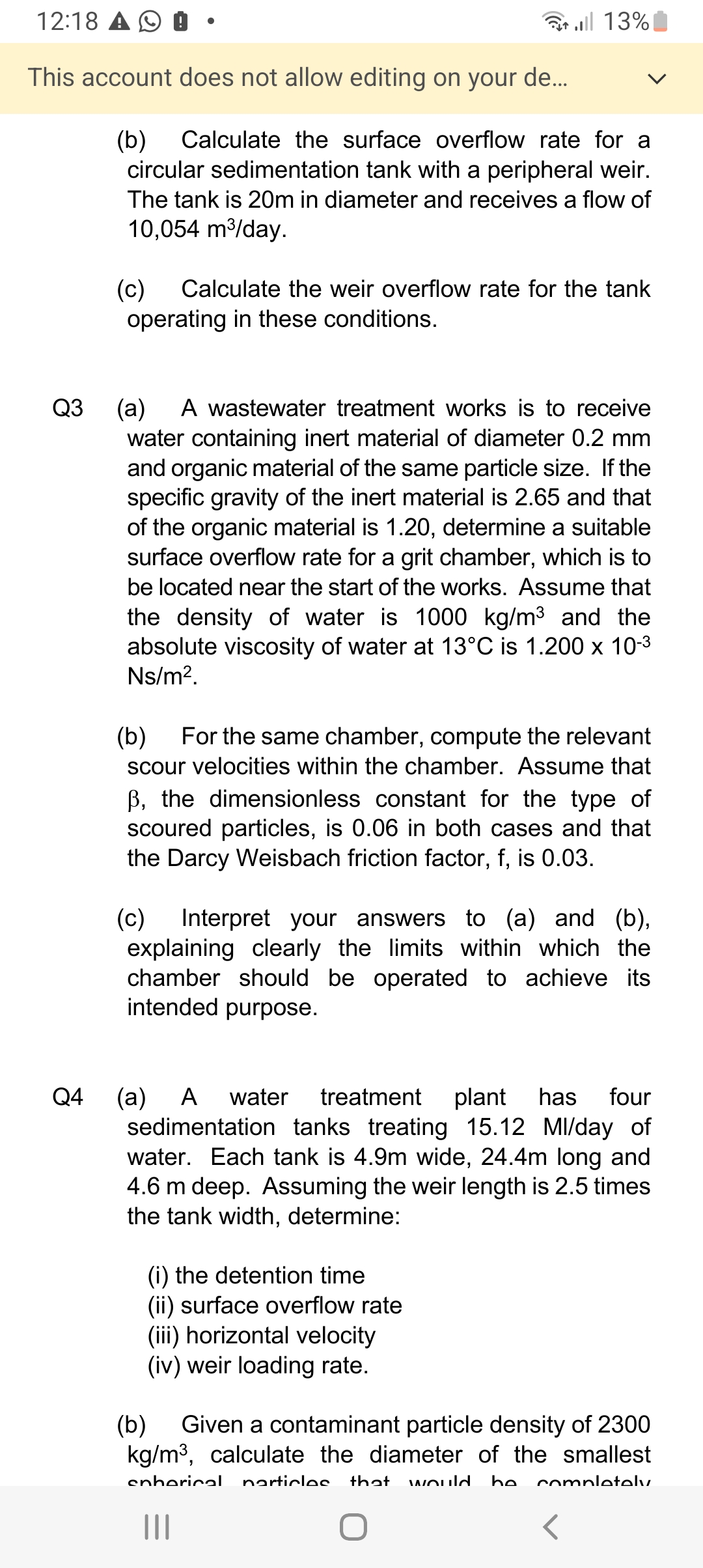 Solved This account does not allow editing on your de... (b) | Chegg.com