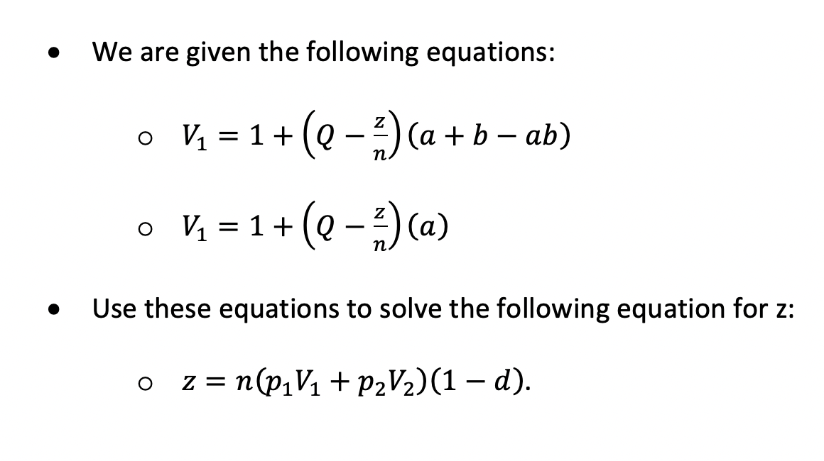 Solved We are given the following equations: O V2 = 1 +(Q | Chegg.com