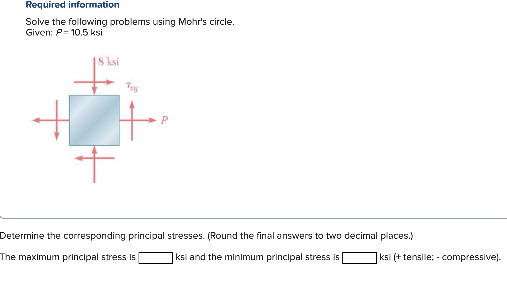 Solved Determine the corresponding principal stresses. | Chegg.com