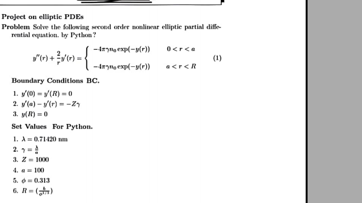 Project on elliptic PDEs Problem Solve the following | Chegg.com