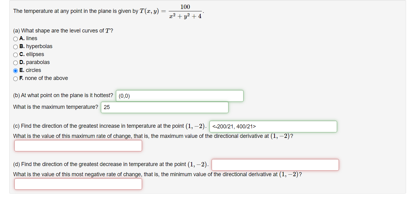 Solved The temperature at any point in the plane is given by | Chegg.com