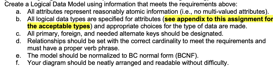 please make, Logical Data Model (Notation: | Chegg.com