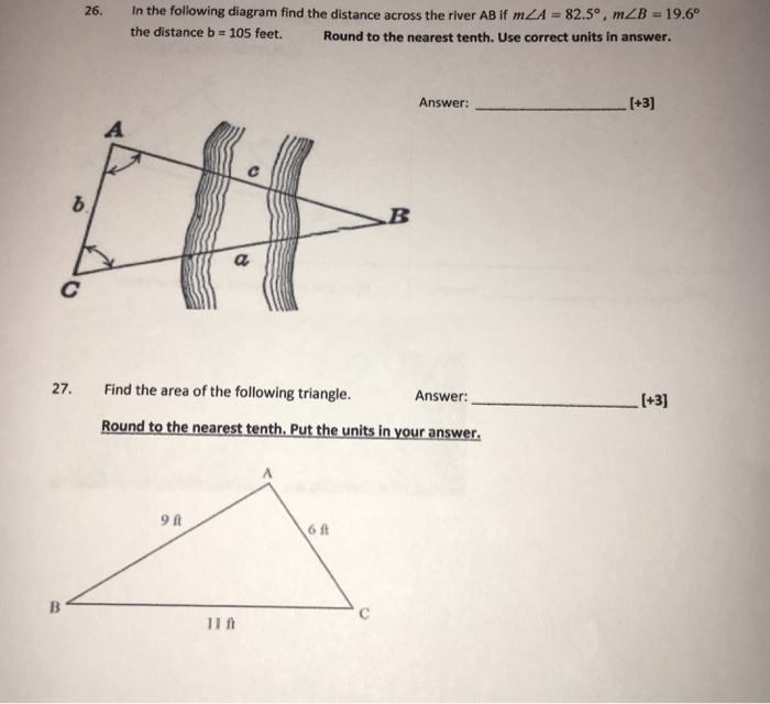 Solved In the following diagram find the distance across the | Chegg.com