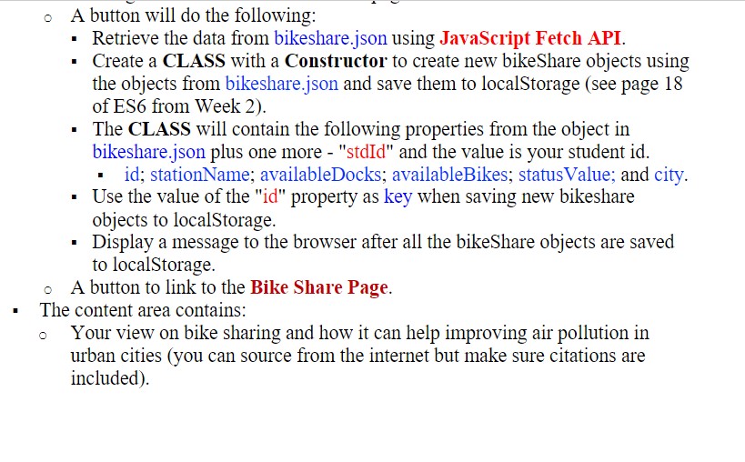 Solved To create a Mobile Web Site for Bike Sharing in | Chegg.com