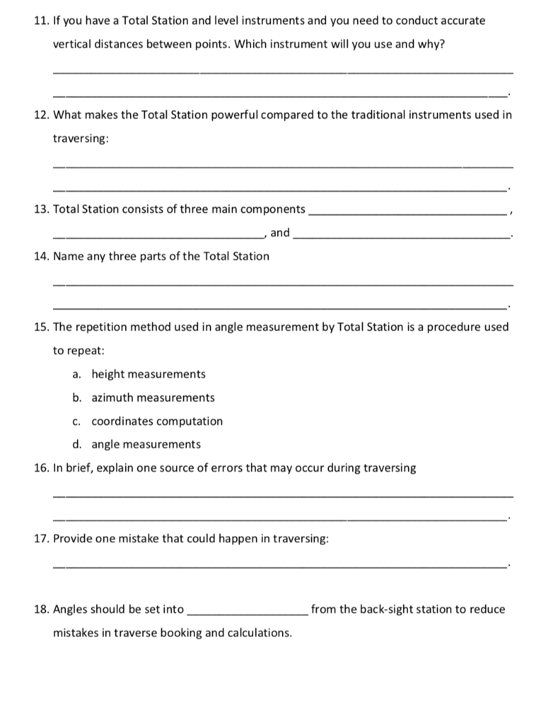 Solved Questions on Traversing, 1. Traversing has two kinds, | Chegg.com