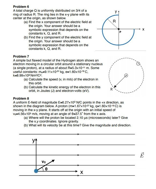 Solved Problem 6 A total charge Q is uniformly distributed | Chegg.com