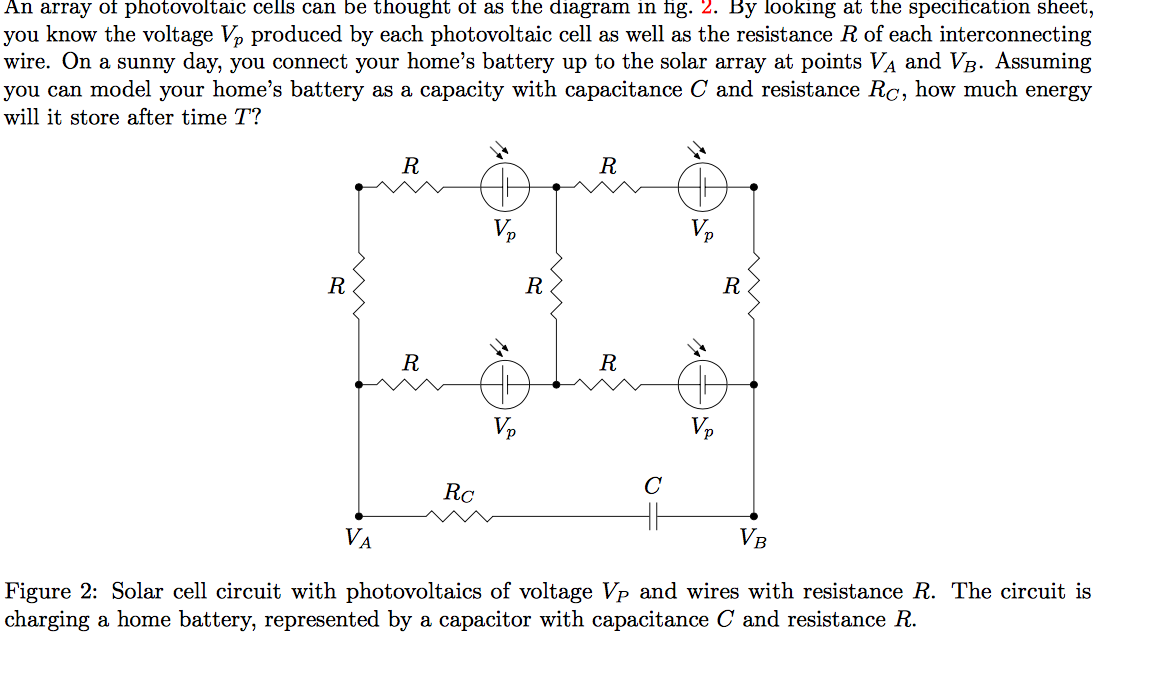 Solved An array of photovoltaic cells can be thought of as | Chegg.com