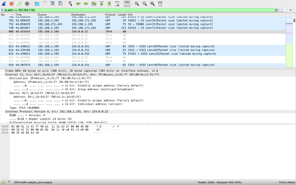 + I ip.addr == 192.168.1.195 No. A Time Source | Chegg.com