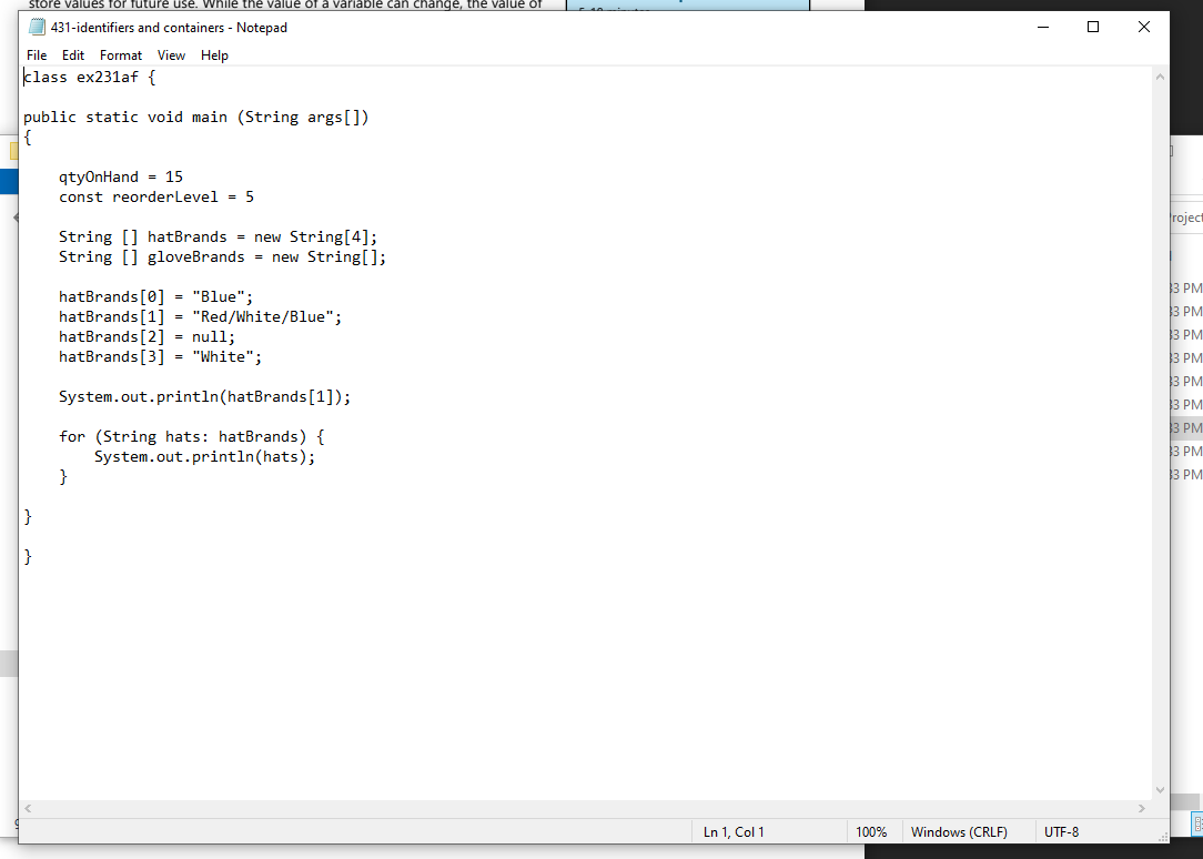 Solved File Edit Format View Help Klass Ex231af Public 