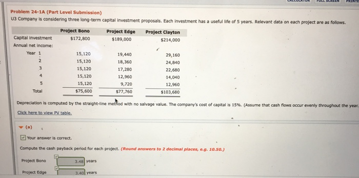 Solved Problem 24-1A (Part Level Submission) U3 Company is | Chegg.com