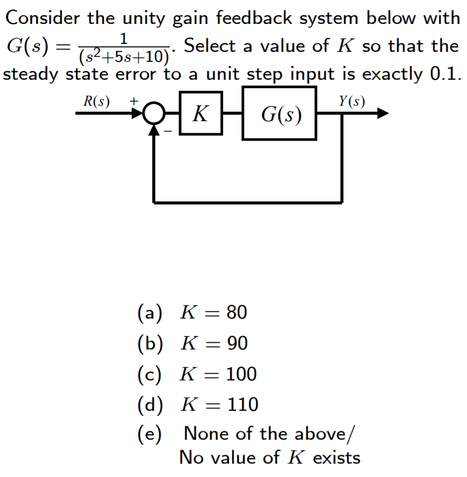 Solved Consider the unity gain feedback system below with | Chegg.com