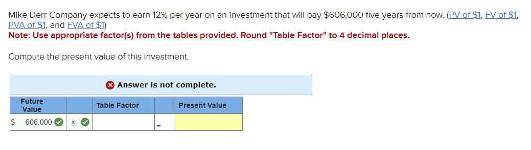 Solved Mike Derr Company expects to earn 12% ﻿per year on an | Chegg.com